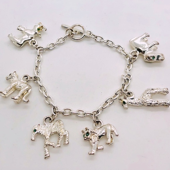 Vintage | Jewelry | Vintage Silver Jungle Animal Charm Bracelet | Poshmark